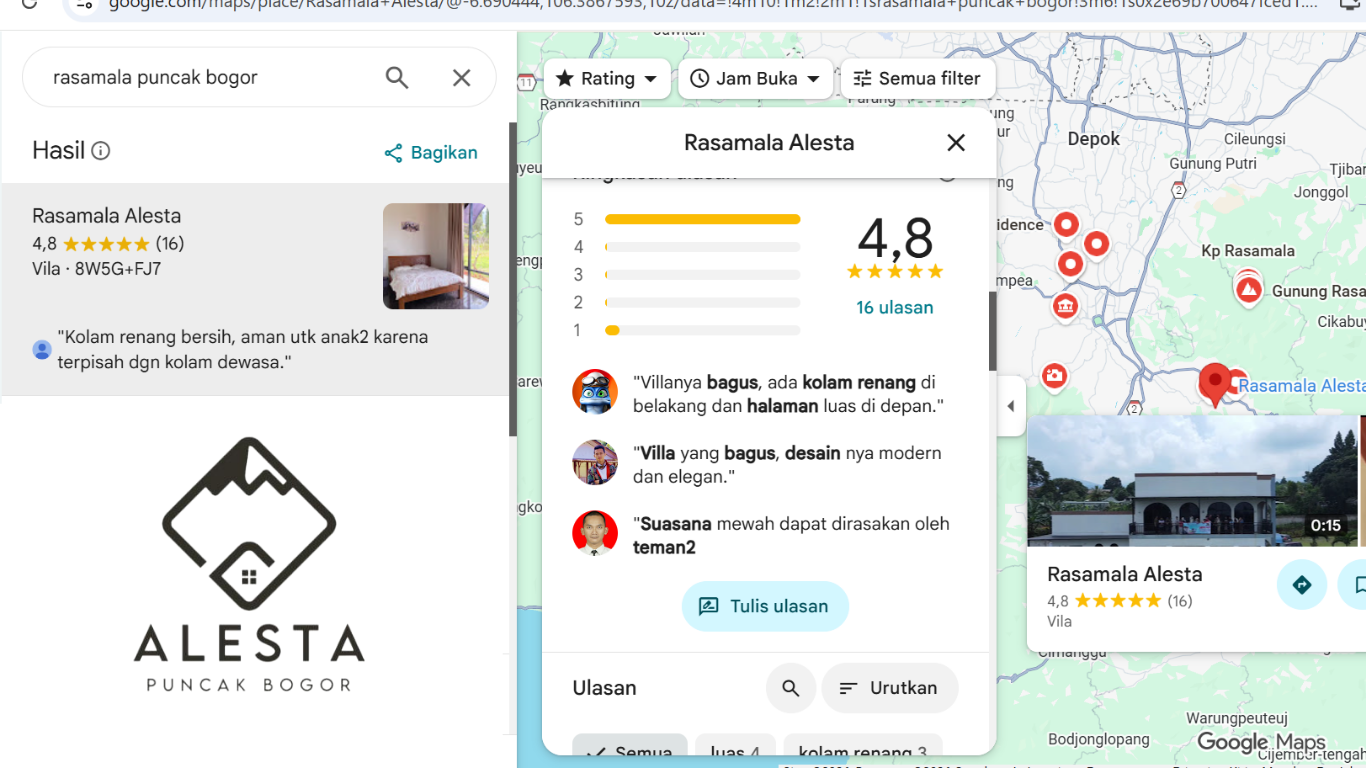 Villa Rasamala Puncak Bogor-Villa Besar 60 Orang View Gunung – Villa Alesta